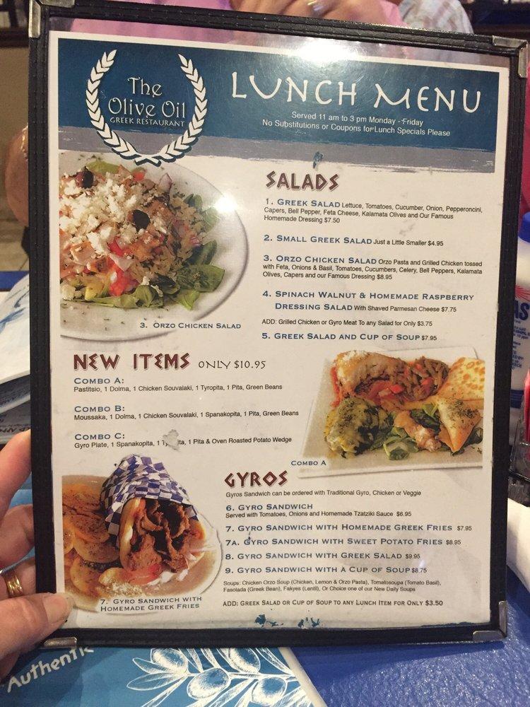 Menu at The Olive Oil Restaurant, The Woodlands