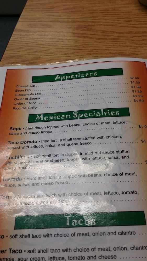 Menu at Abarrotes y Taqueria Luz Tacos, Union City