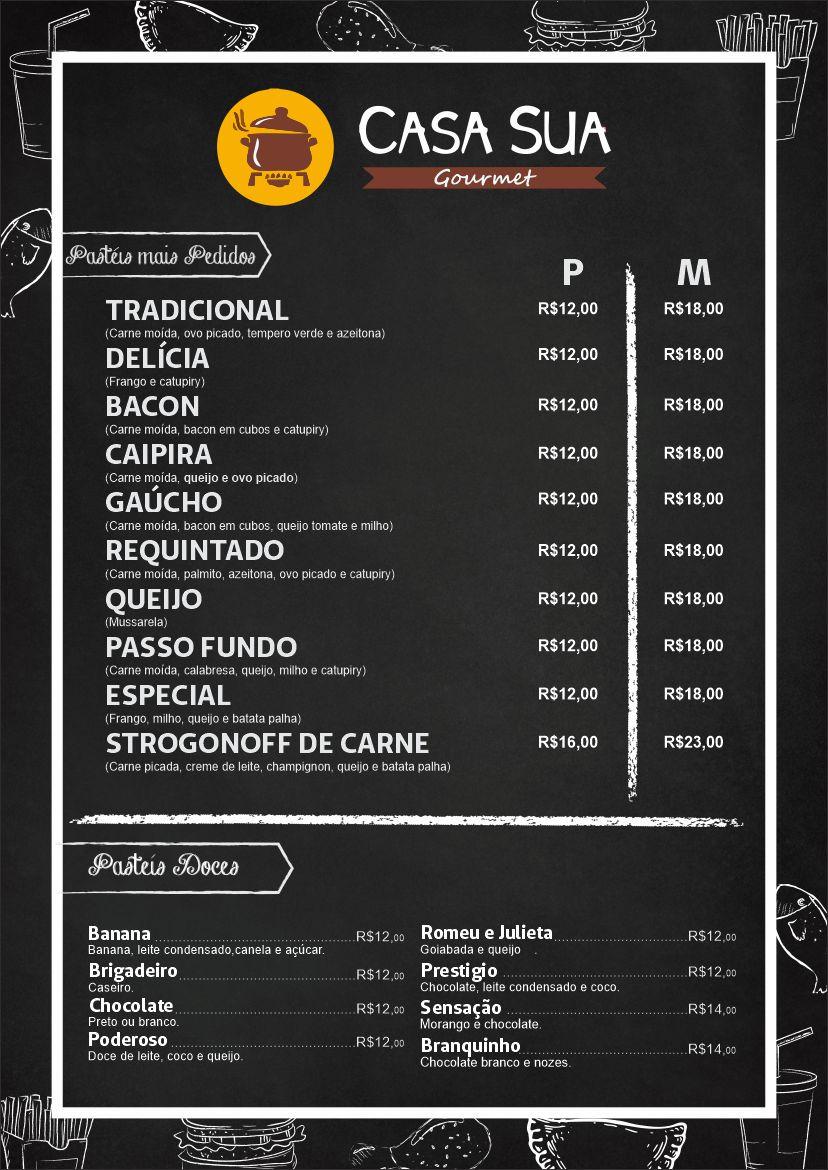 Carta de Casa Sua - Restaurante, Passo Fundo, Bourbon praça de ...