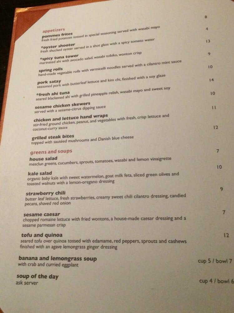 Menu at Ginger pub & bar, Anchorage