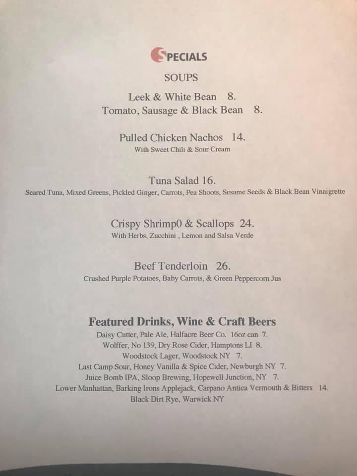 Menu at Red Dot Restaurant & Bar, Hudson