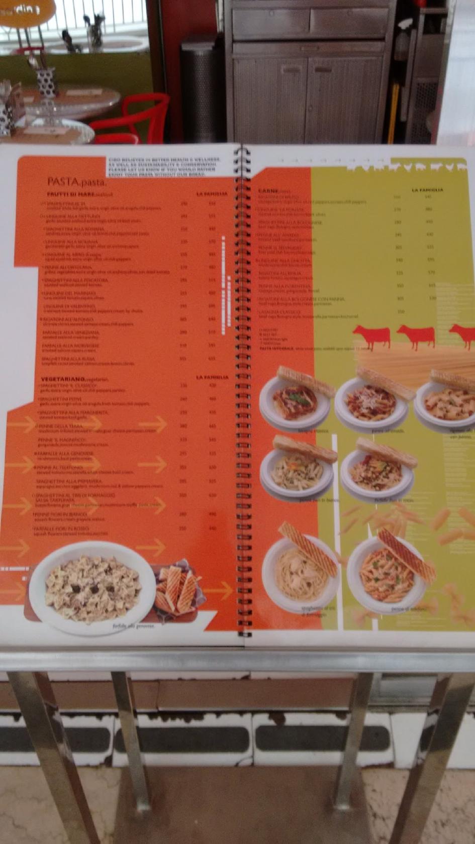 Menu at CIBO - Glorietta 4 restaurant, Makati, Glorietta 4
