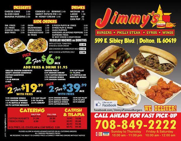 Menu at Jimmy's Burger Town pub & bar, Bridgewater