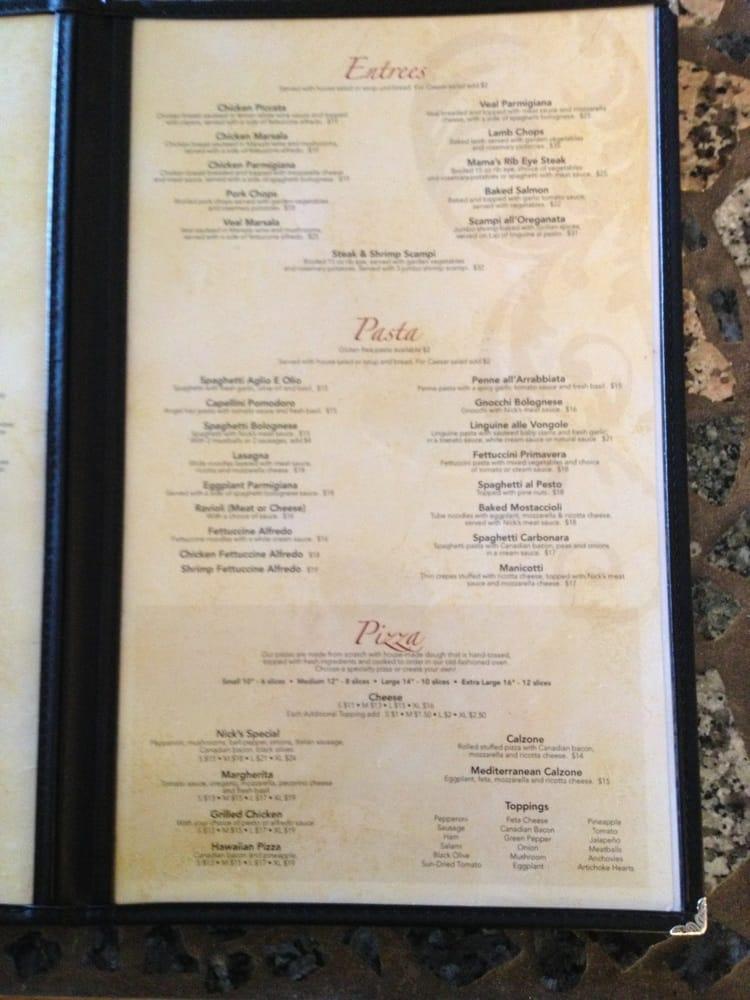 Menu at La Botte Italian Restaurant, Lompoc
