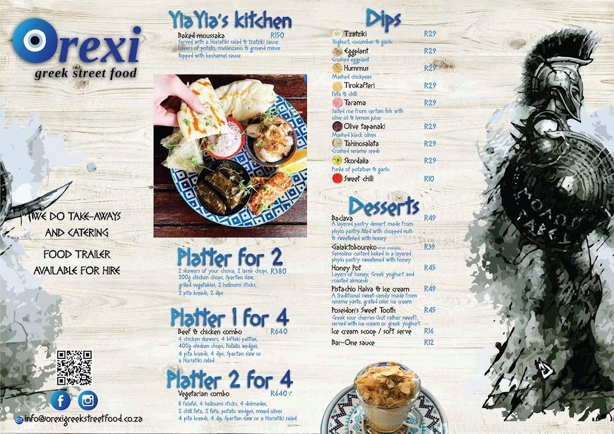 Menu at Orexi Greek Street Food - Lakefield restaurant, Benoni