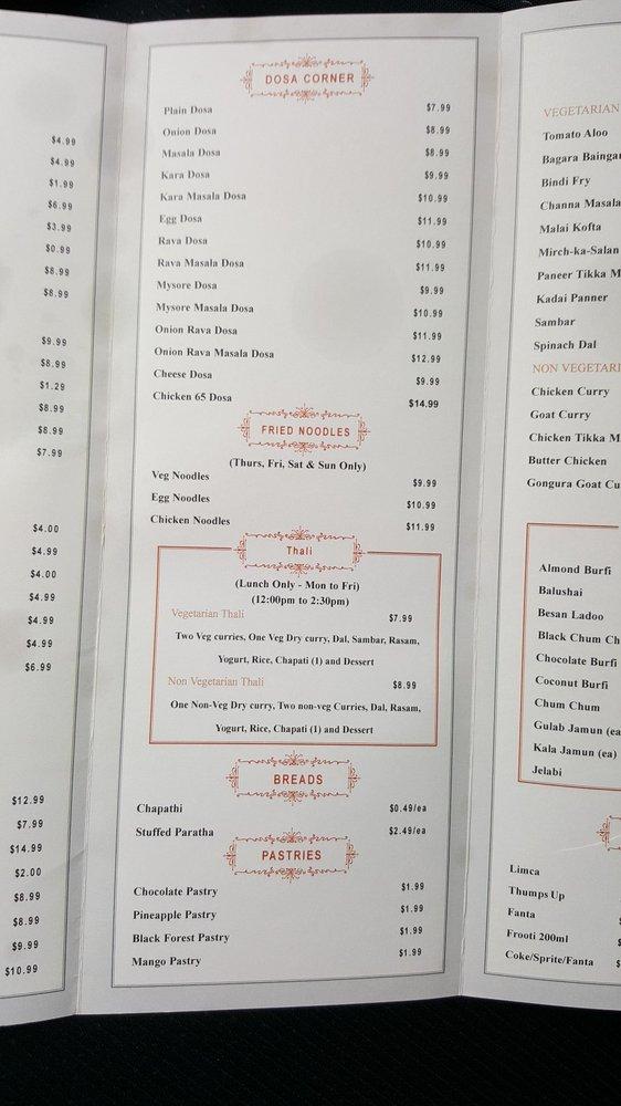 Menu at Apna Chat Bhavan restaurant, Beaverton