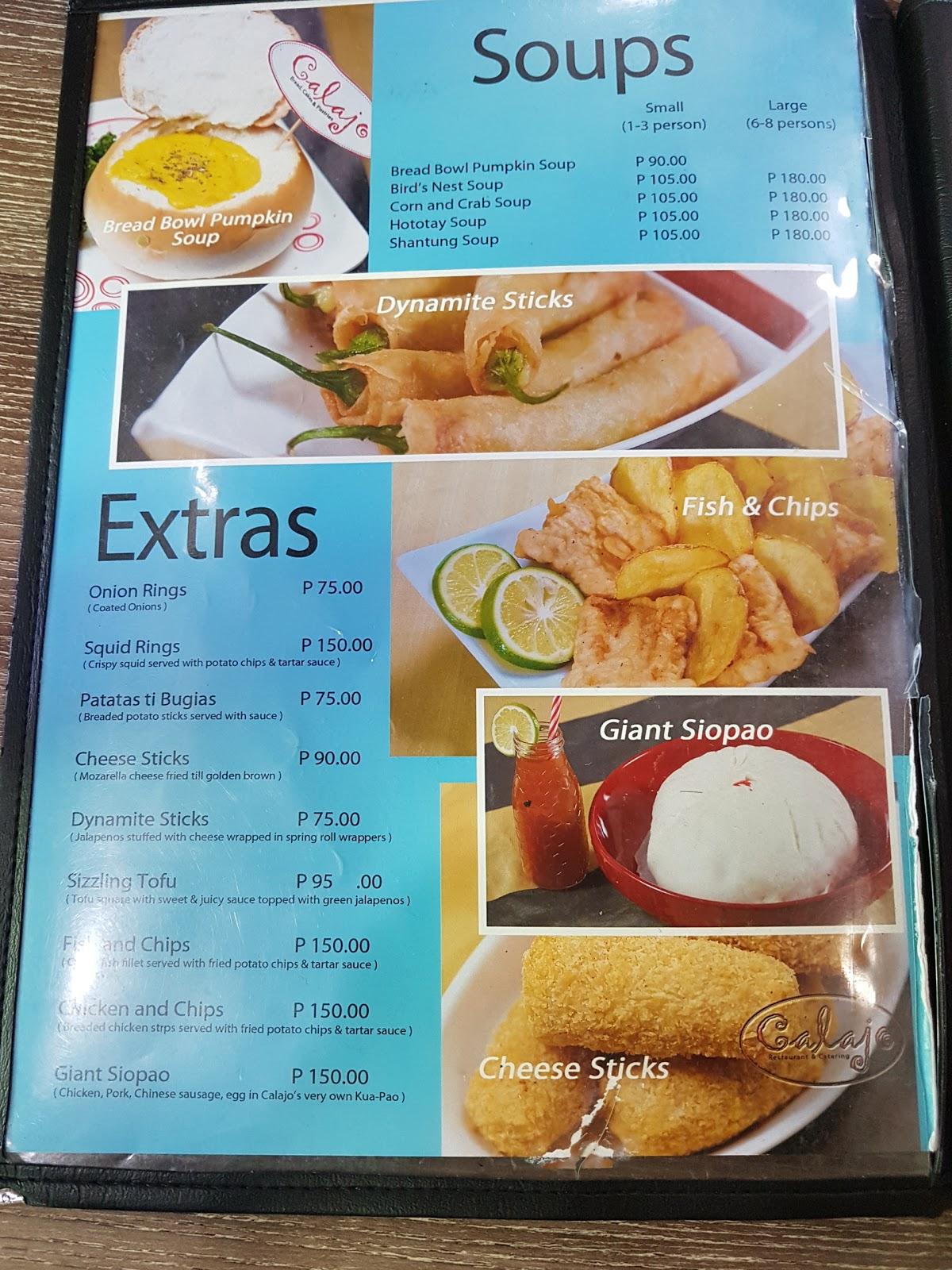 Menu at Calajo Resto restaurant, La Trinidad, FH4Q+JGP
