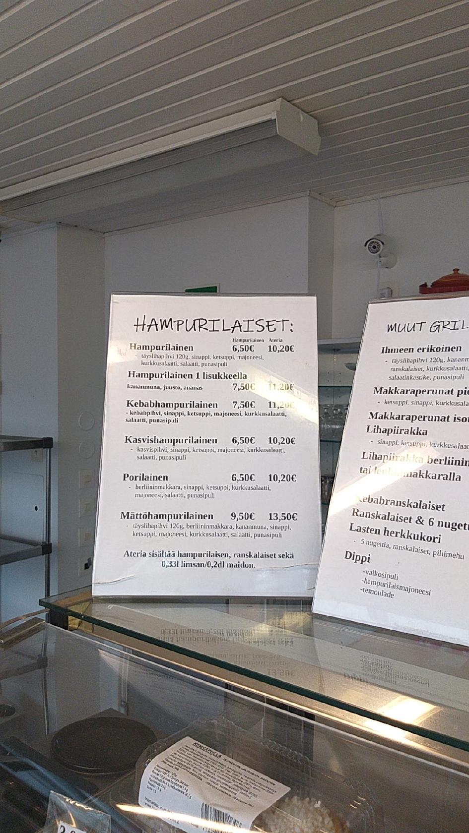 Menu at Kahvila-Ravintola Ihme restaurant, Finland