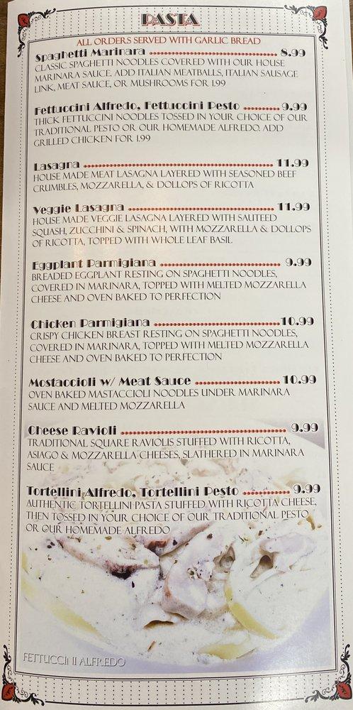 Menu at Capone's Pizza pizzeria, Riverside, Arlington Ave F