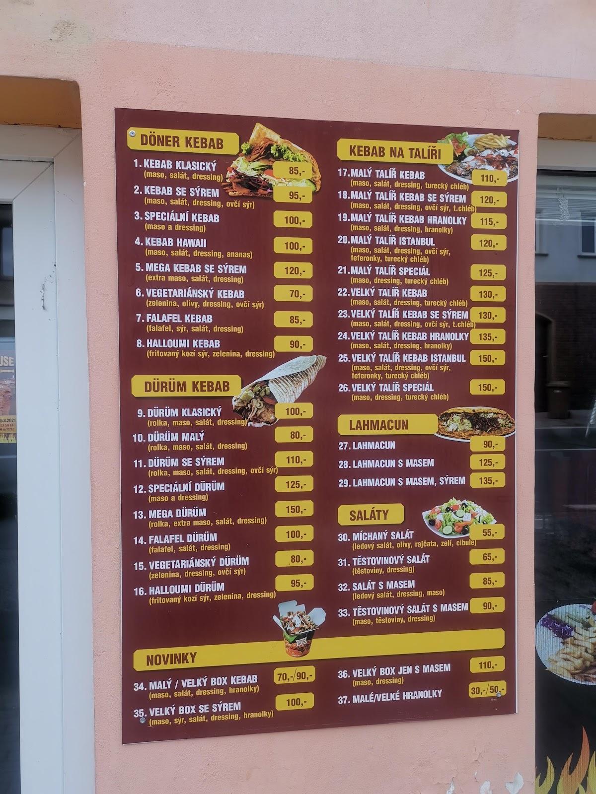 Menu at Kebab House Zdice, Zdice