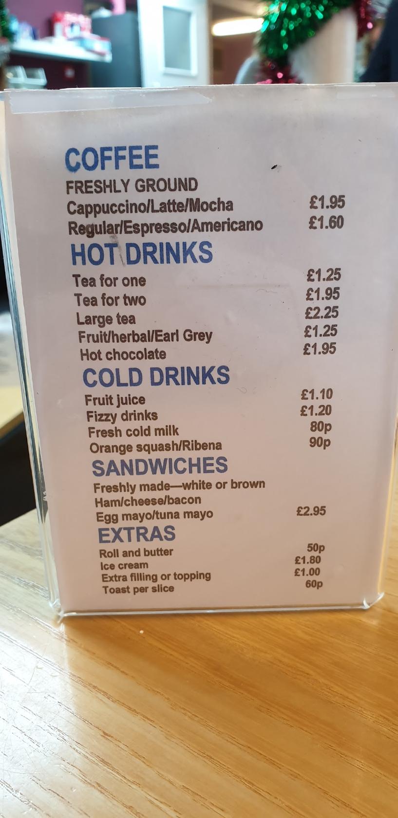 Menu at Link the Coffee Bar, Hailsham