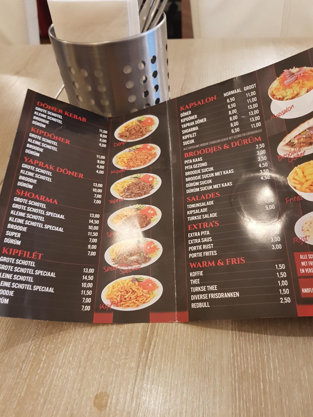 Menu at Oba Restaurant, Eindhoven
