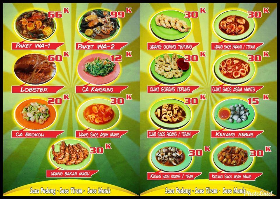 Menu at Ratu Penyet restaurant, Karawang