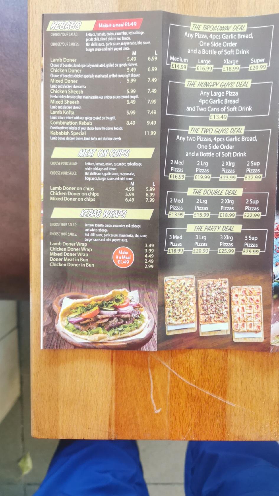Menu at THREE BITES restaurant, Hayes