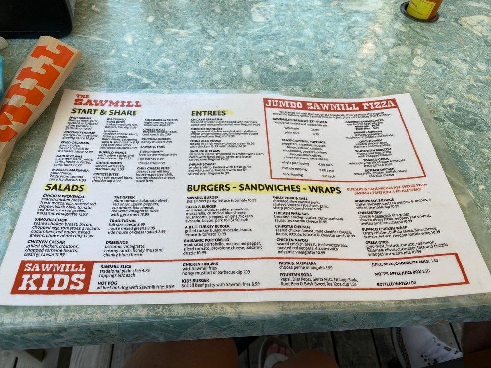 Menu at The Sawmill pub & bar, Seaside Park
