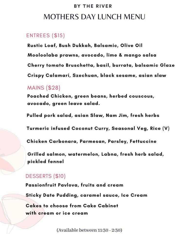 Menu at Flume By The River restaurant, Maroochydore