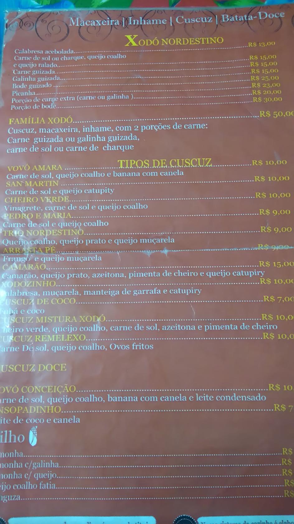 Menu em Restaurante Xodó Nordestino, Recife
