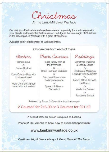 Menu at The Lamb Inn pub & bar, Wantage