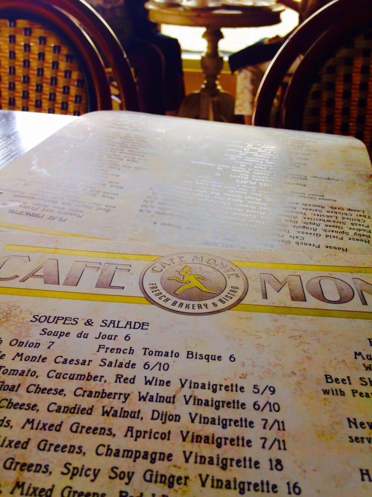 Menu at Cafe Monte French Bakery and Bistro, Charlotte