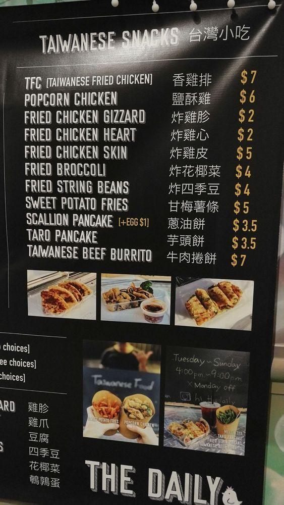 Menu at The Daily restaurant, Honolulu