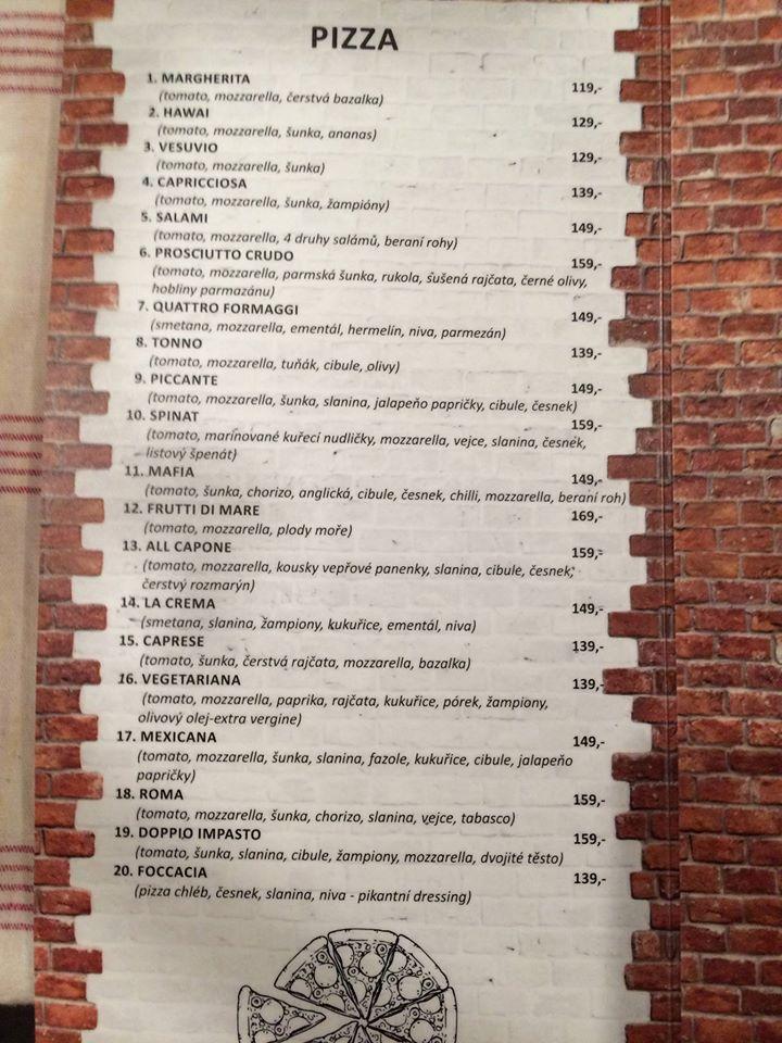 Menu at Dandy Restaurant, Kravaře