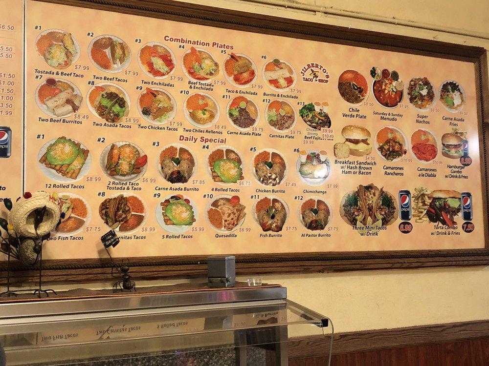 Menu at Jilberto's Taco Shop restaurant, Pauma Valley, 15265 CA-76