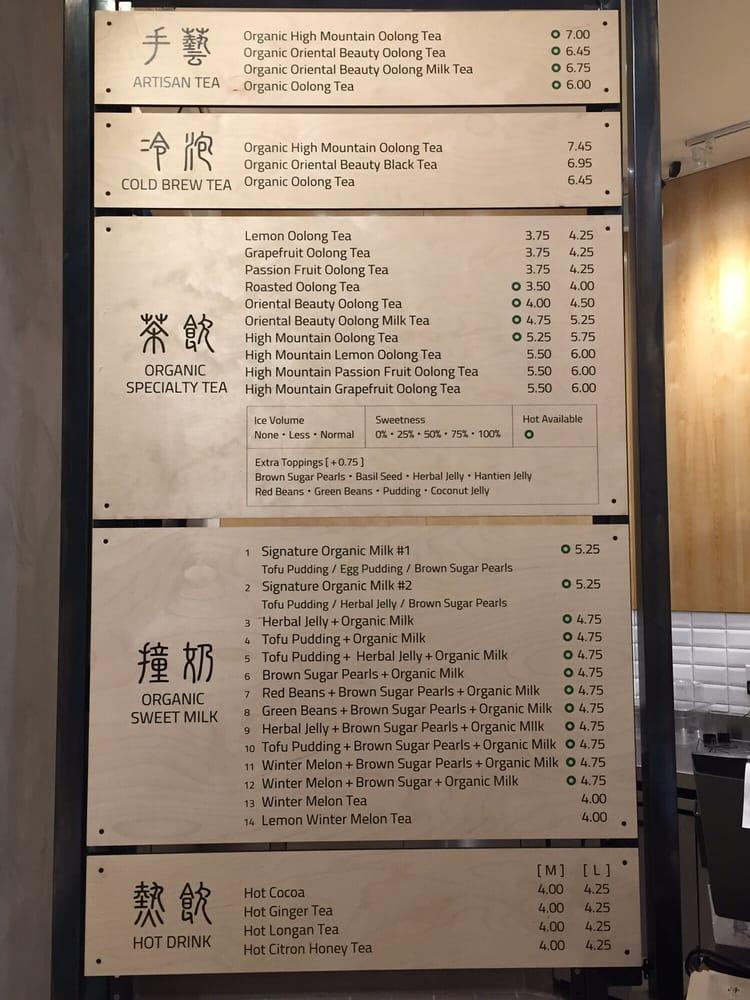 Menu at Jin Tea Shop restaurant, Pasadena