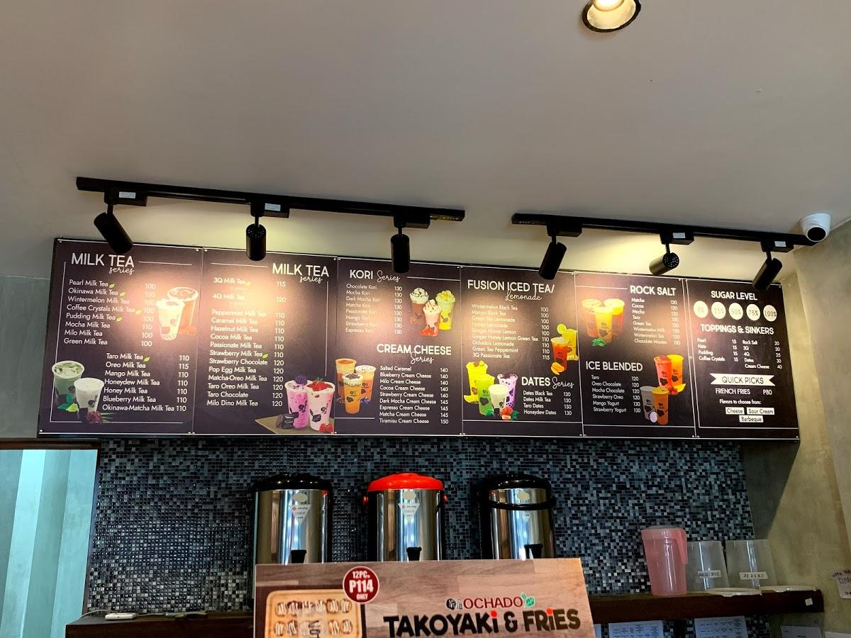 Menu at Ochado cafe, General Trias