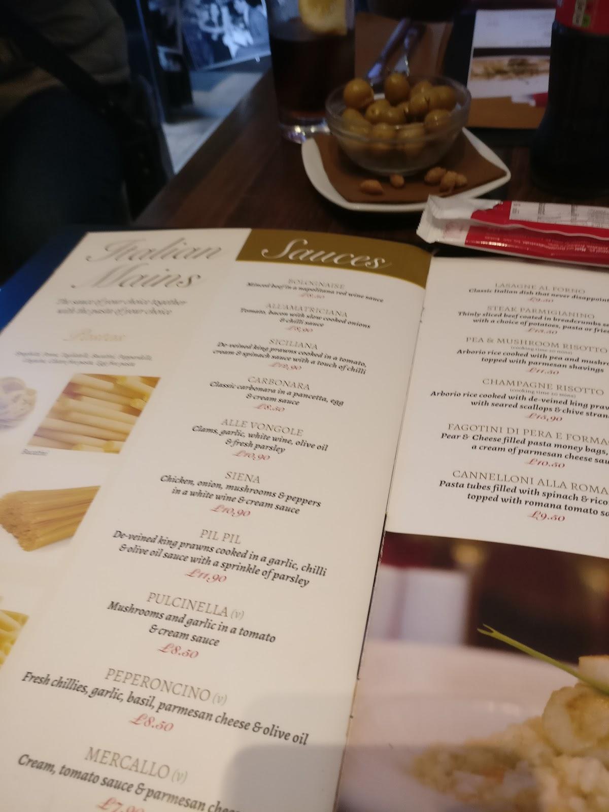 Menu at Paparazzi Steakhouse, Gibraltar