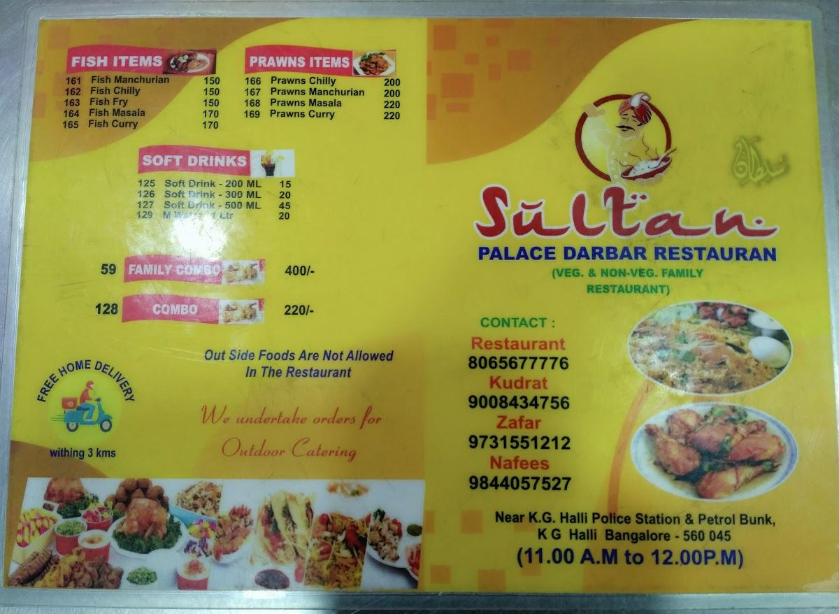 Menu at Sultan Restaurant, Bengaluru, 45