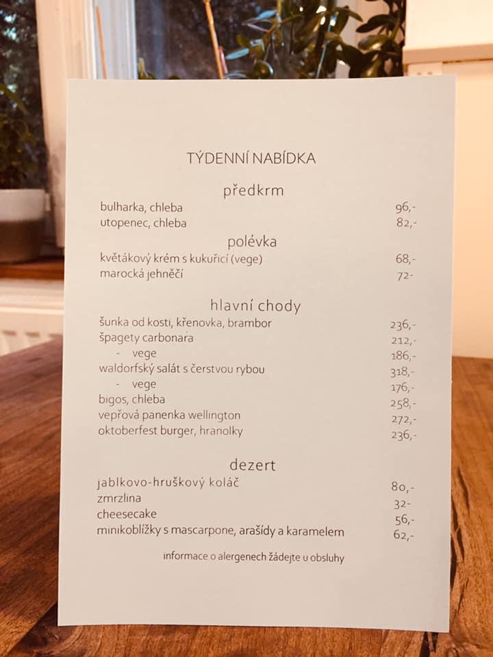 Menu at Hogo Fogo Bistro restaurant, Ostrava, Sokolská tř. 871/6