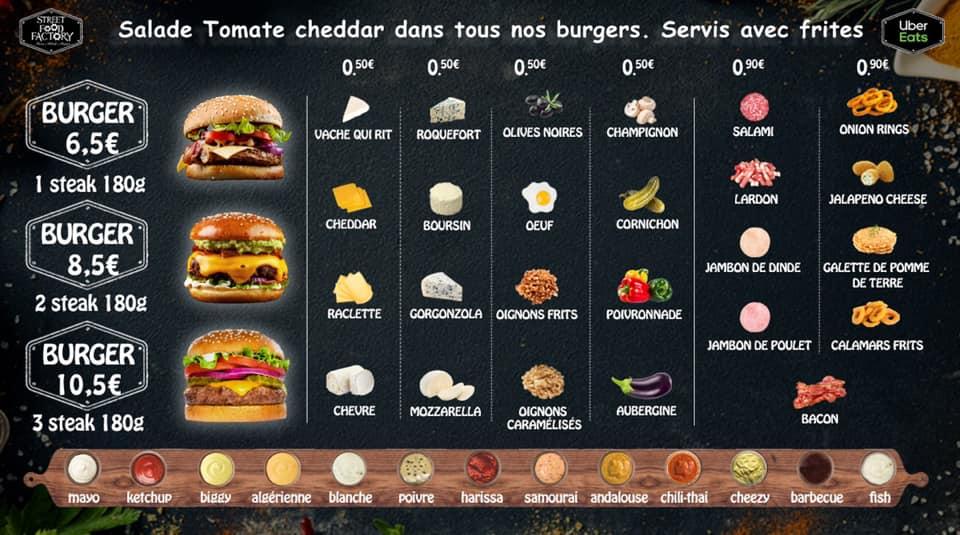 Menu at STREET FOOD FACTORY VILLEMOMBLE restaurant, Villemomble
