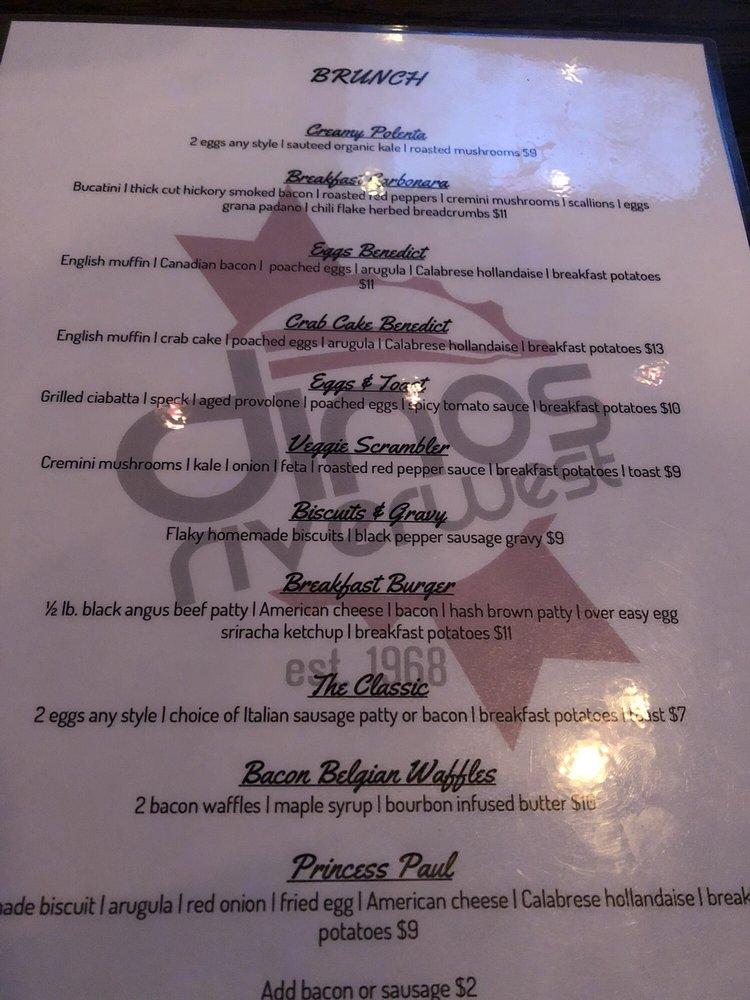 Menu at Dinos Riverwest pub & bar, Milwaukee