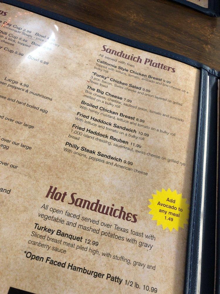 Menu at Brunswick Diner restaurant, Brunswick