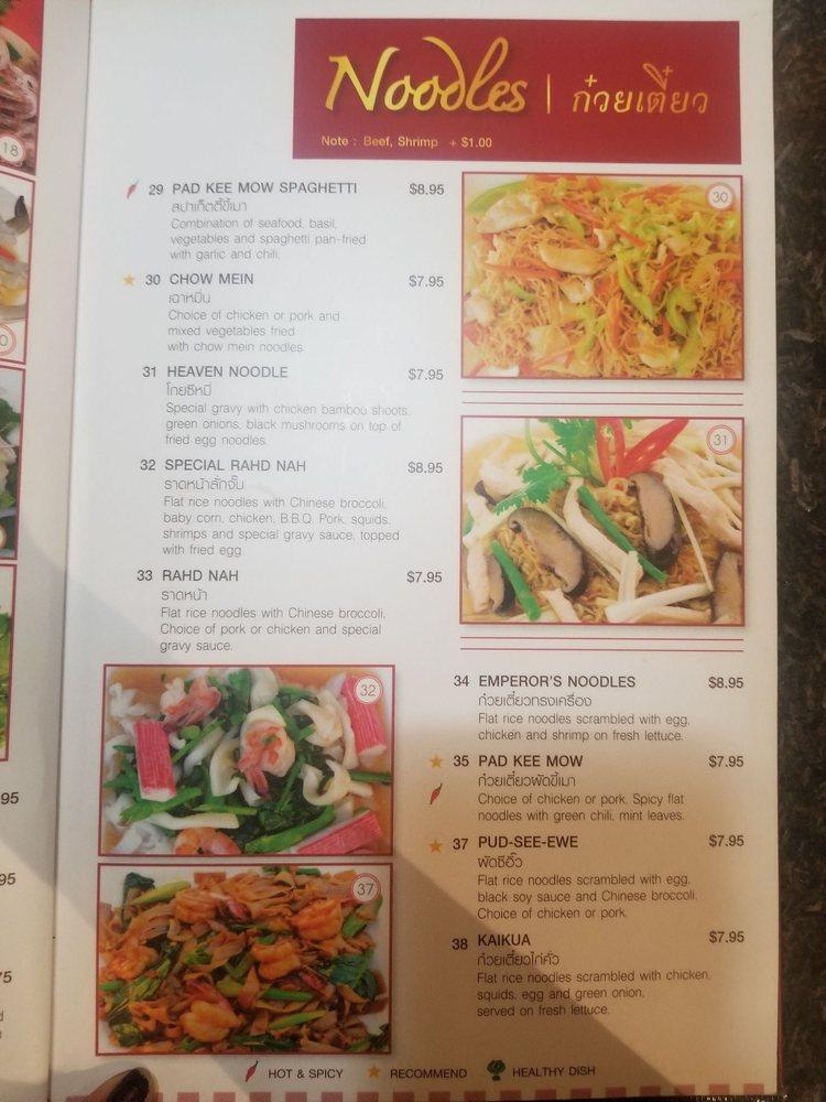 Menu at Thai Kitchen Bowl restaurant, Fontana