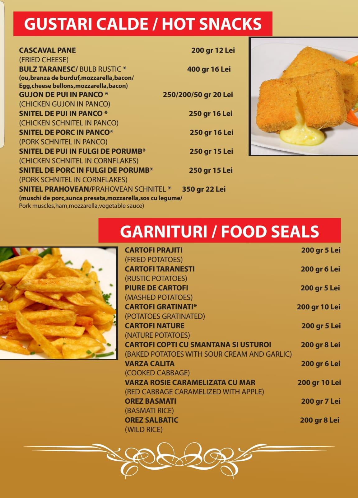 Menu at KISS RESTAURANT, Cornu de Jos