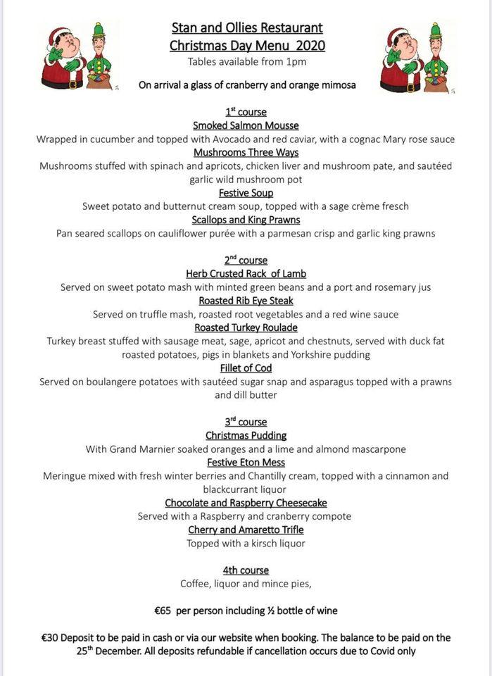 Menu at Stan & Ollies Restaurant, Guardamar del Segura