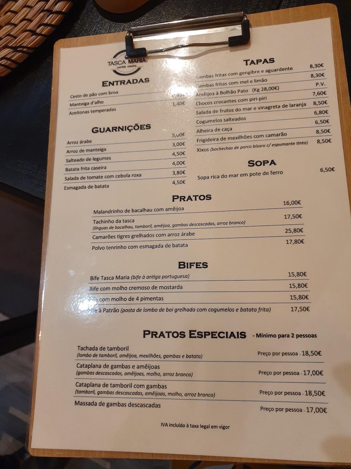 Menu em Tasca Maria - Comida Caseira pub & Bar, Figueira da Foz