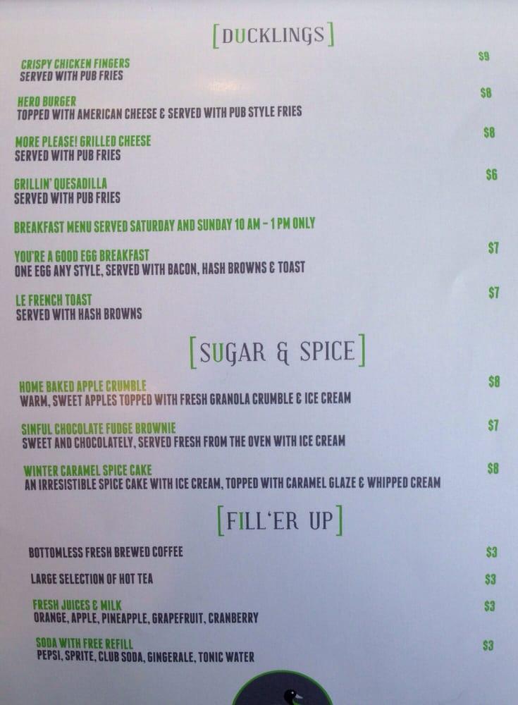 Menu at The Drake Pub, Canmore