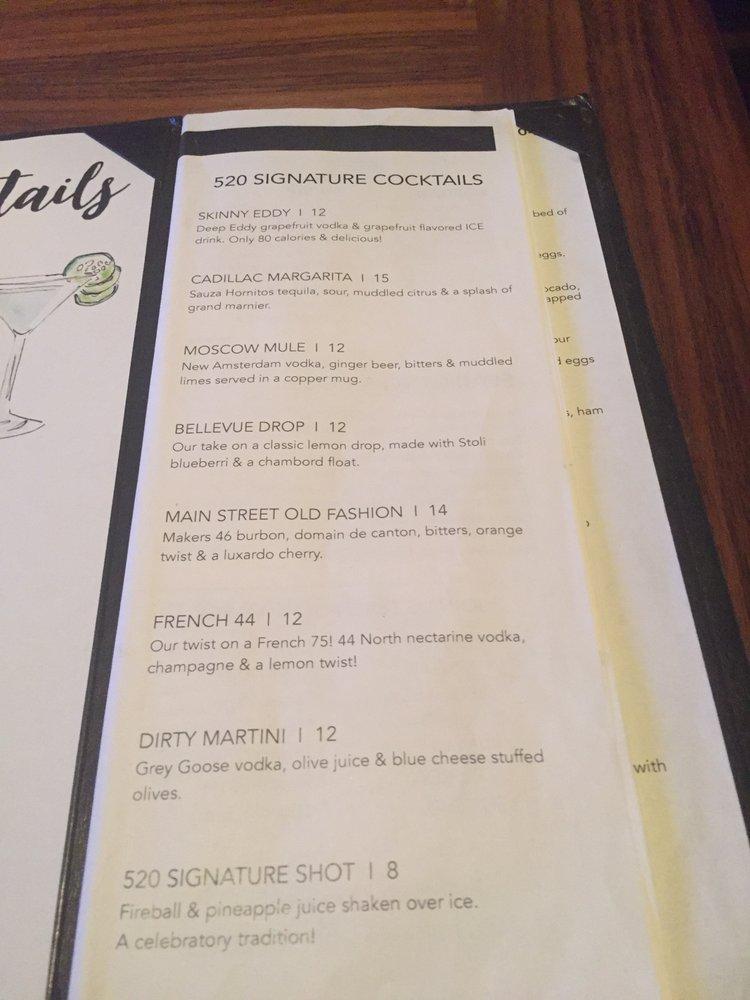 Menu at 520 Bar & Grill, Bellevue