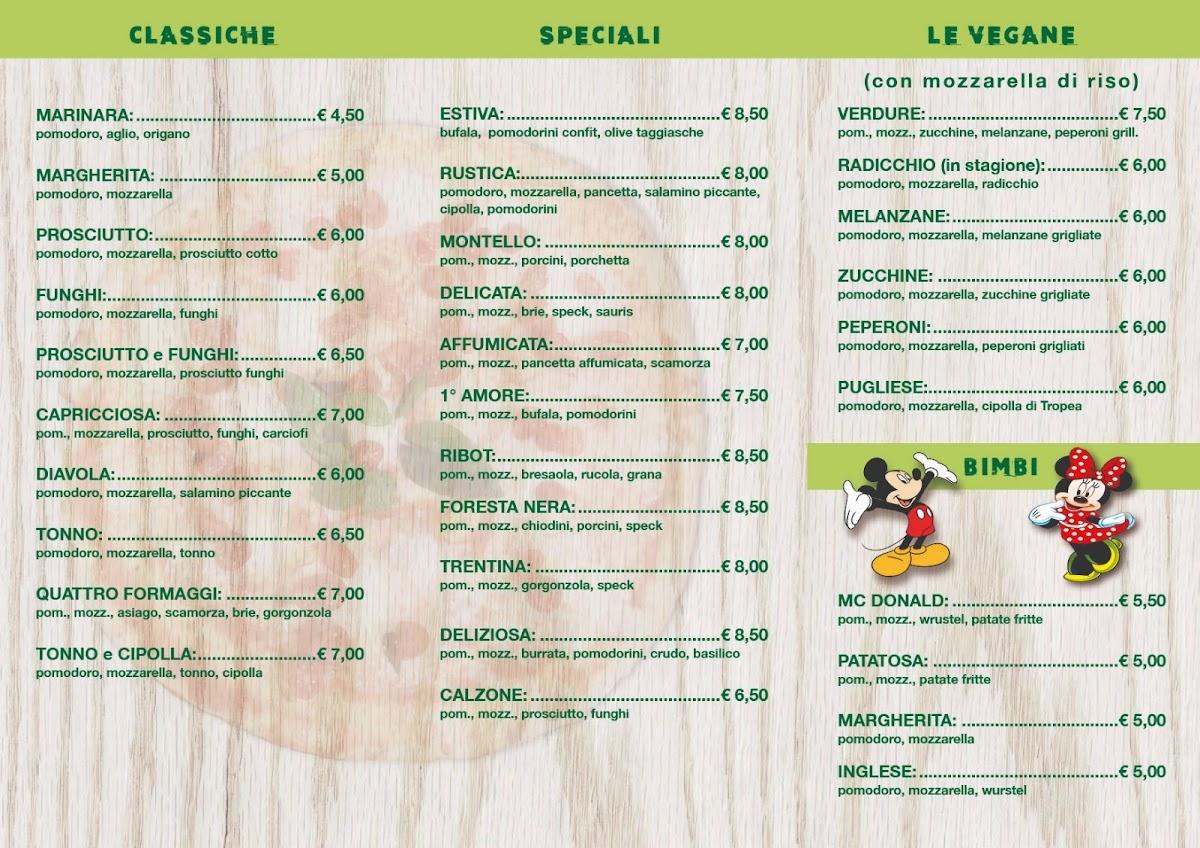 Menu at Bio pizza pizzeria, Castelfranco Veneto