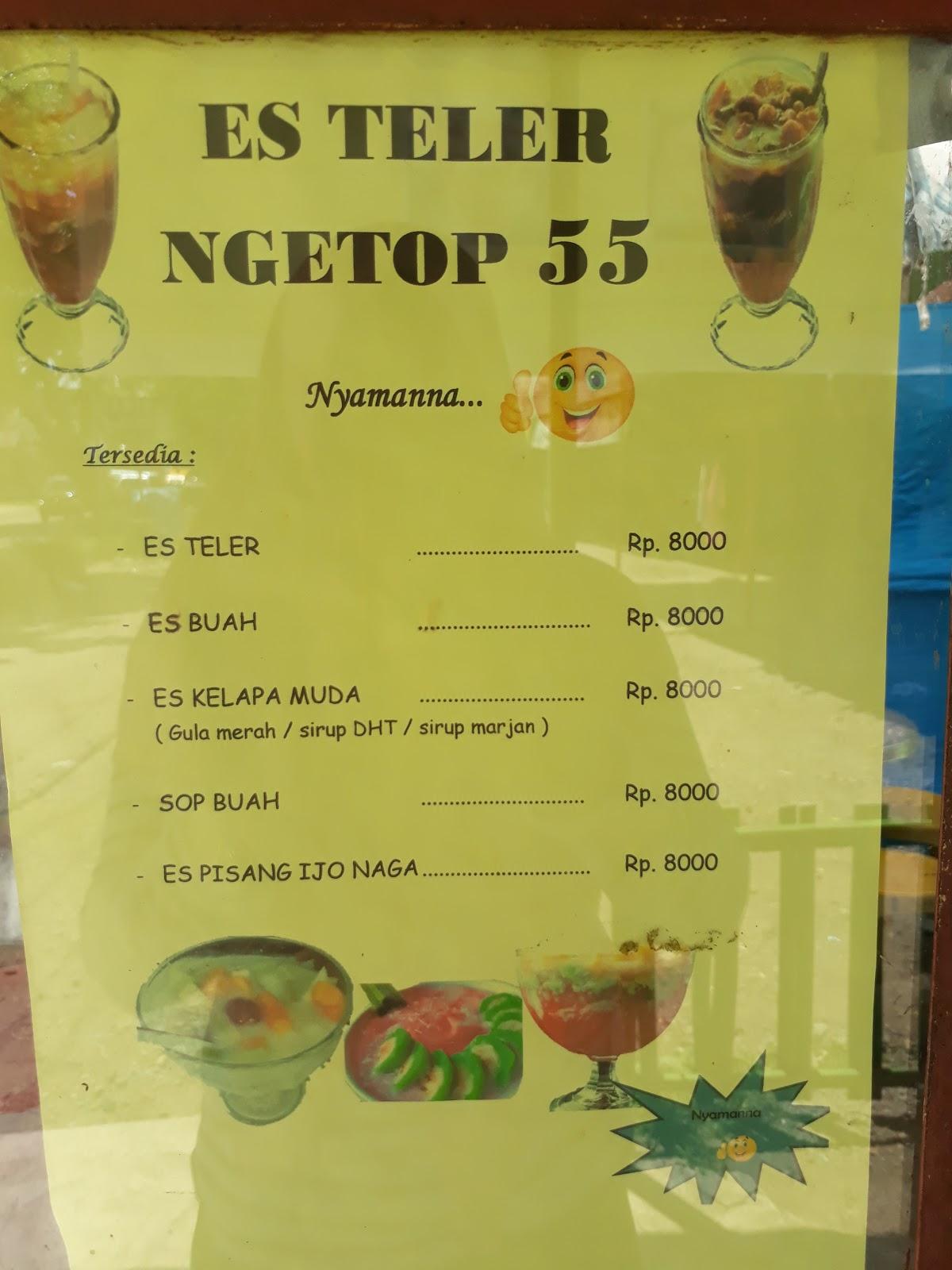Menu at ES TELER NGETOP 55 cafe, Maradekaya