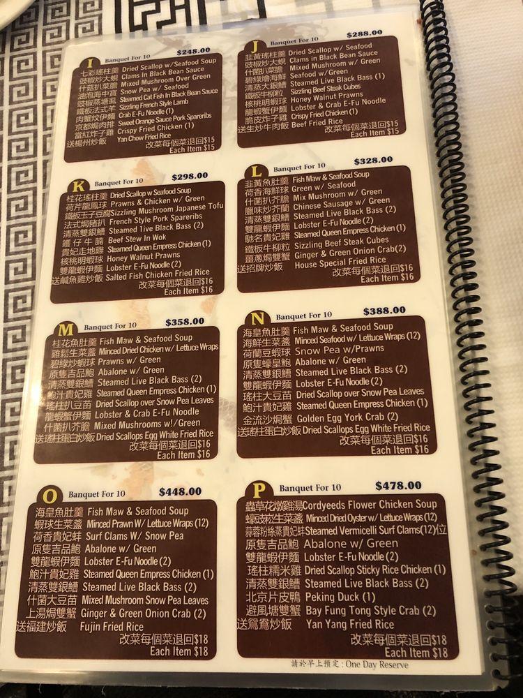 Menu at Empero Taste restaurant, San Francisco