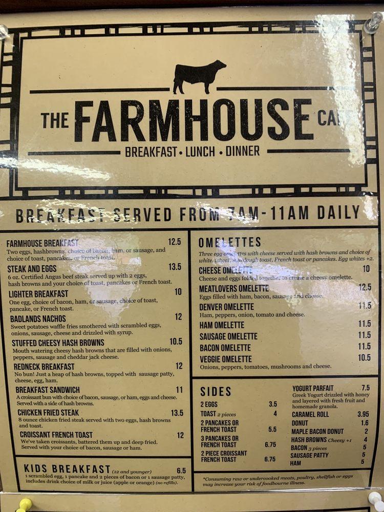 Menu at Farmhouse Cafe, Medora
