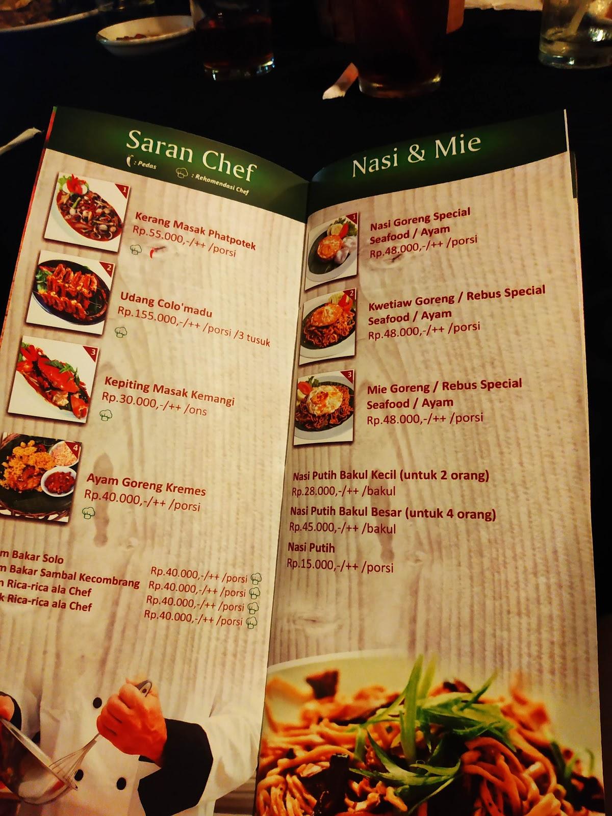 Menu at Kampoeng Ikan Resto restaurant, Malangjiwan