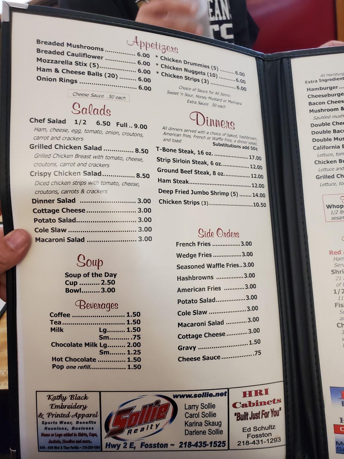 Menu at Red Apple Cafe, Mahnomen