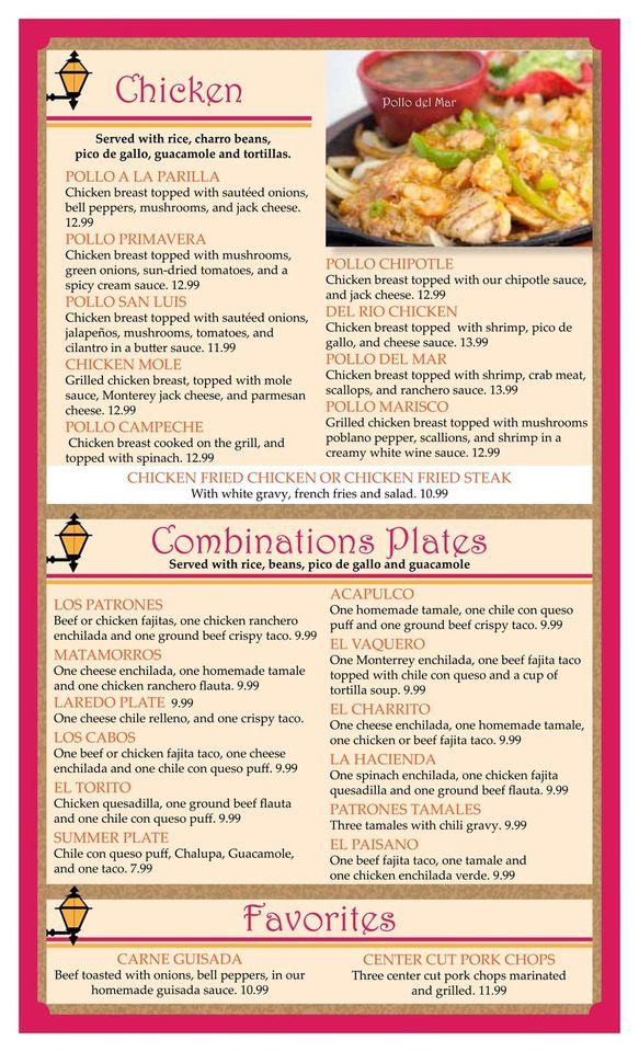 Menu at Los Patrones Mexican Grill pub & bar, Burton