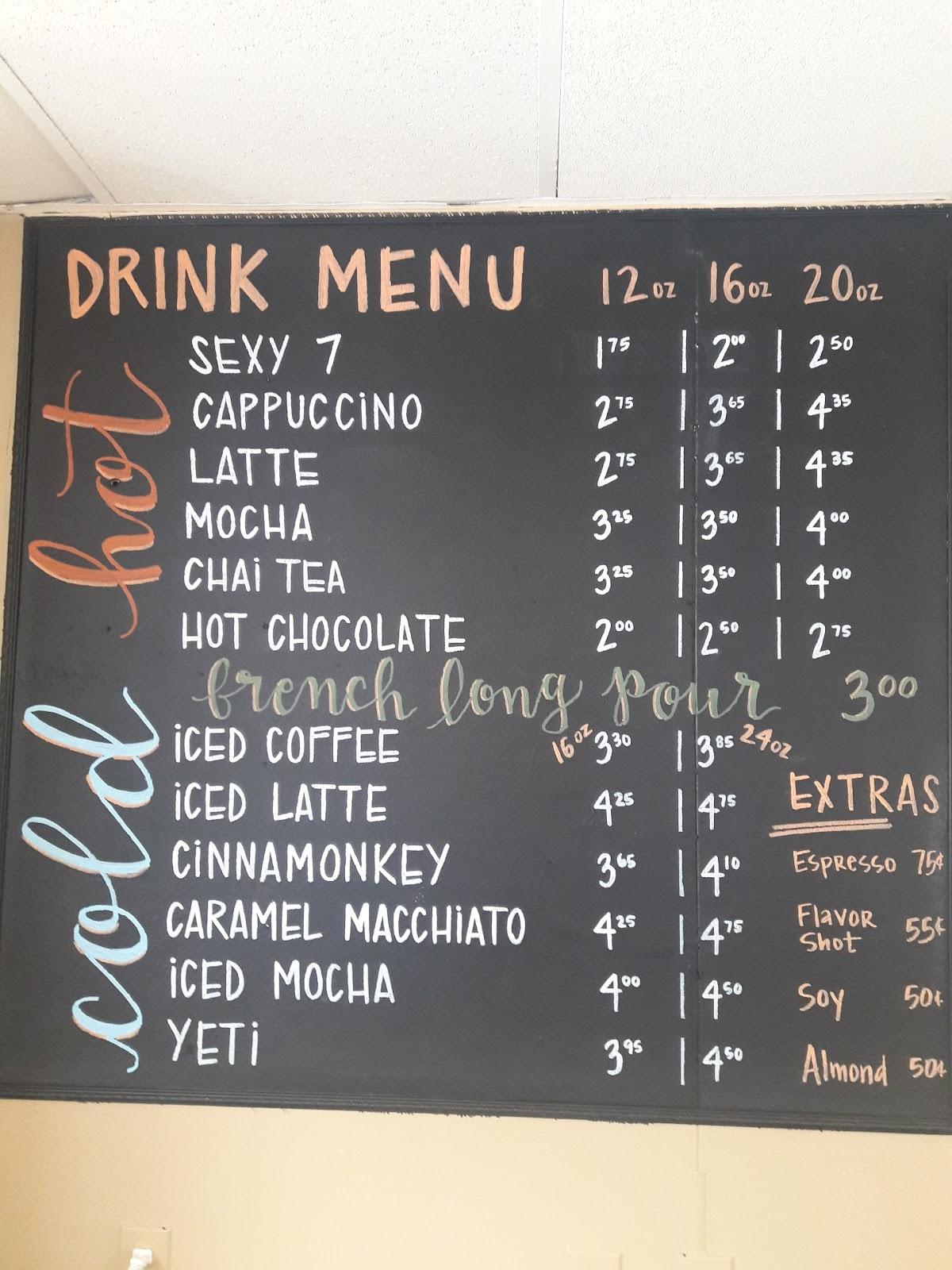 Menu at Bald Monkey Beanery restaurant, Goose Creek