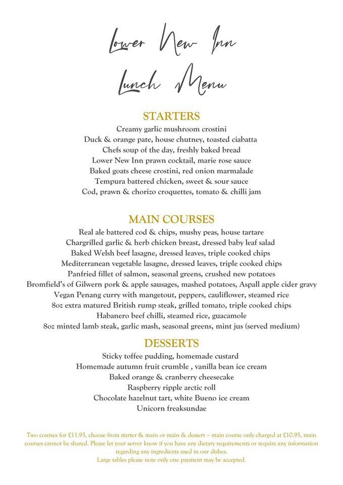 Menu at The MUDDY TOAD restaurant, Pontypool