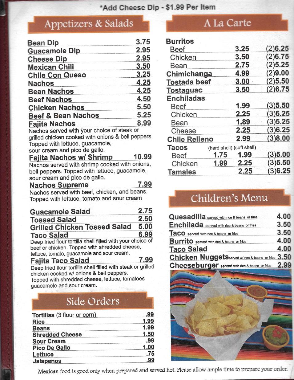 Menu at Fiesta Brava restaurant, Highland, IL-143